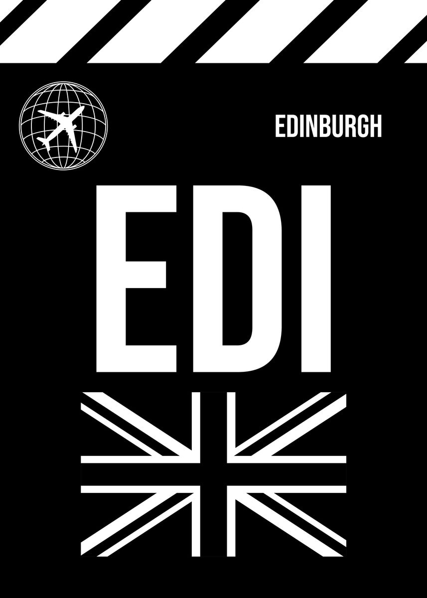 'EDI EDINBURGH' Poster, picture, metal print, paint by Atomic Chinook ...