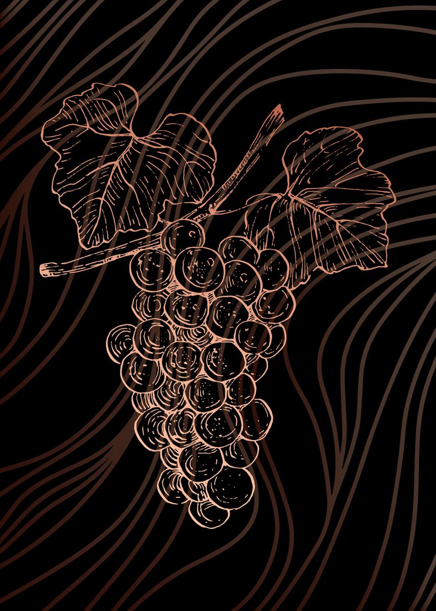 'Grape Minimalist ' Poster, picture, metal print, paint by Samira ...