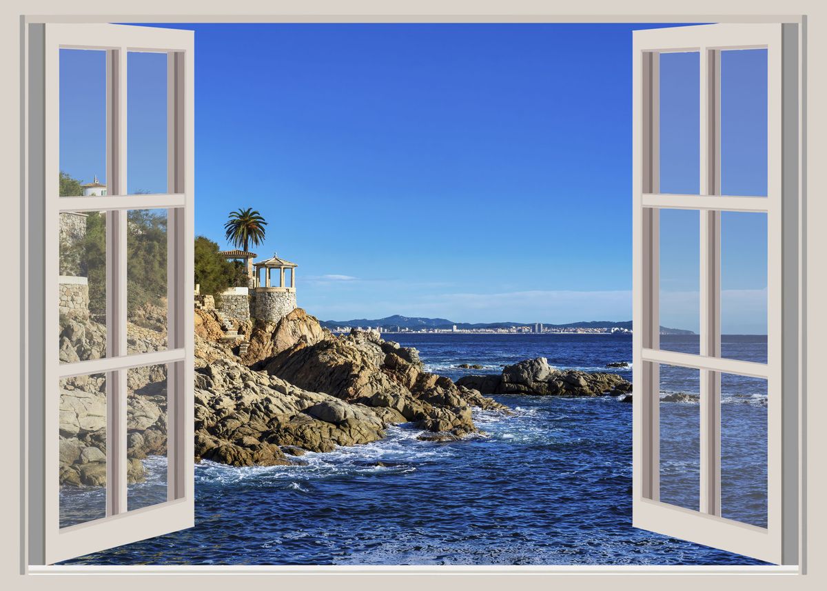 'Window view sea landscape' Poster by Vicen | Displate