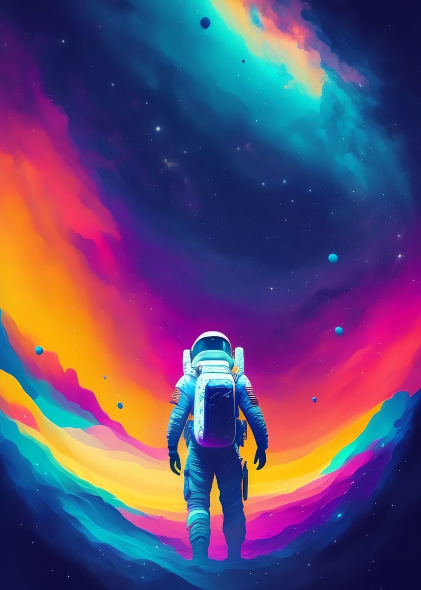 'Colorful In Space' Poster, picture, metal print, paint by Alex Romiro ...
