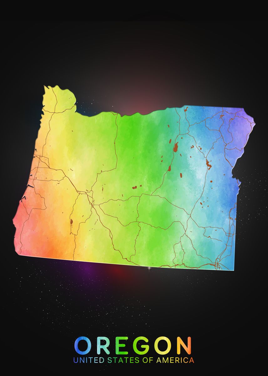 'Oregon USA' Poster, picture, metal print, paint by Terrance Seay ...