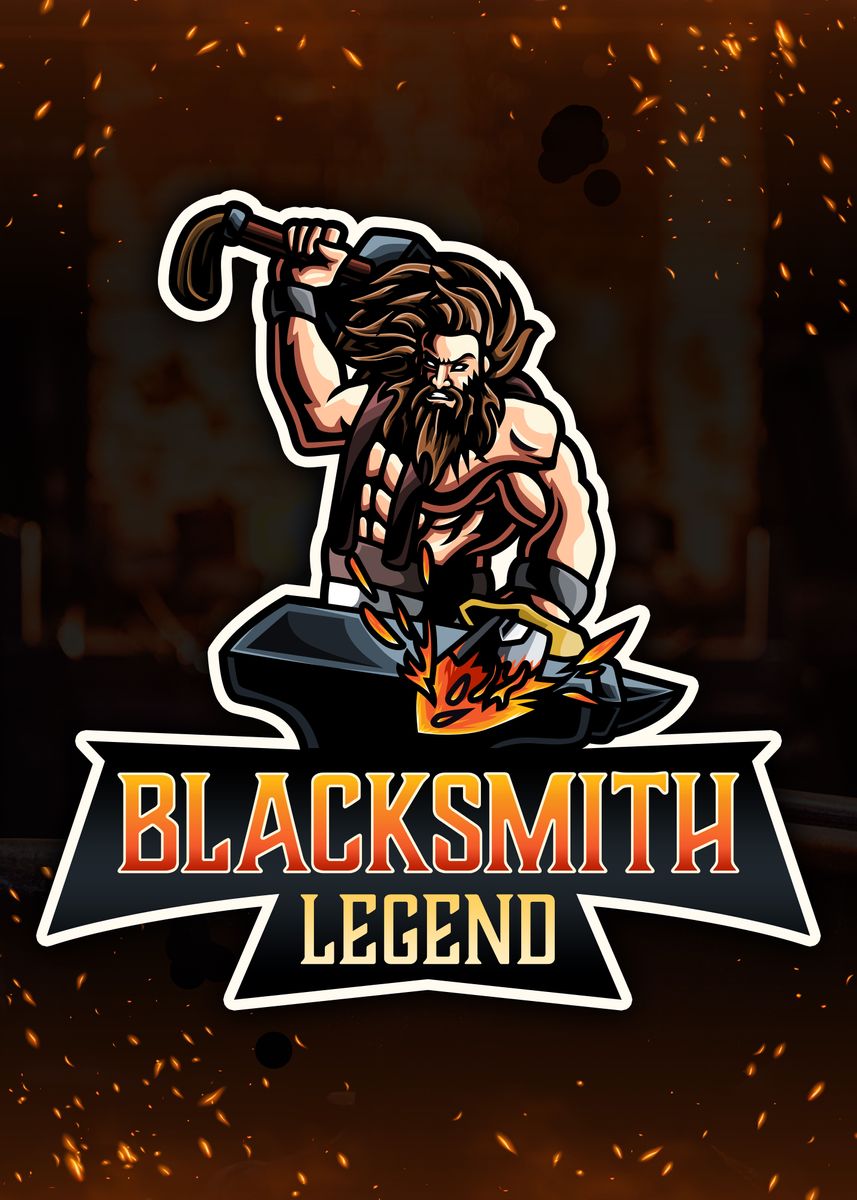 'Blacksmith Legend Forge' Poster, picture, metal print, paint by ...