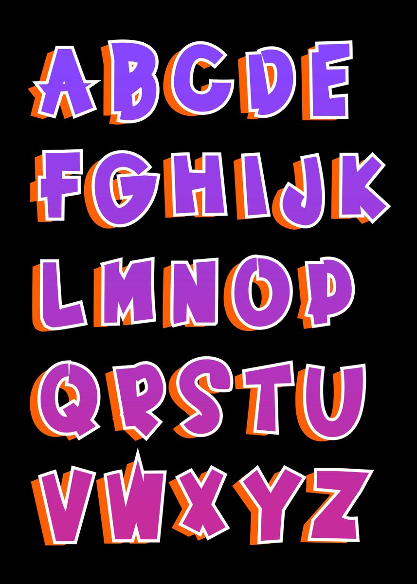 'A to Z' Poster, picture, metal print, paint by Jon Polly | Displate