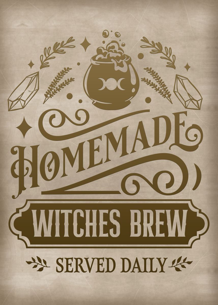 'Homemade witches brew' Poster, picture, metal print, paint by XandYart ...