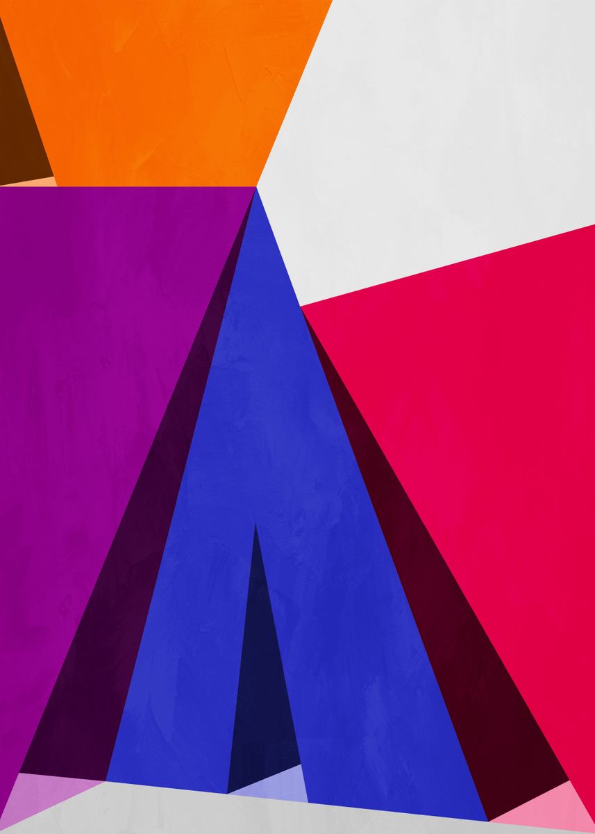 'GEOMETRIC ABSTRACT 737A' Poster, picture, metal print, paint by ...