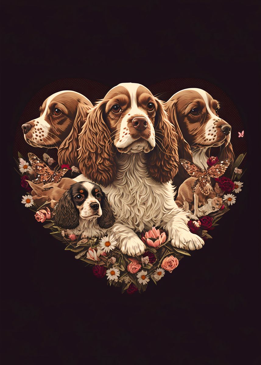 'Cockier Spaniel dogs' Poster by Graphic Japanese | Displate
