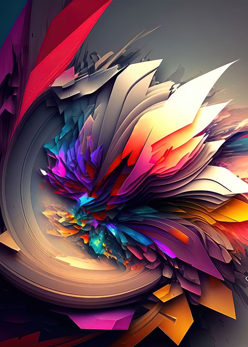 'Modern Digital Abstract' Poster by Brandon Achaibar | Displate