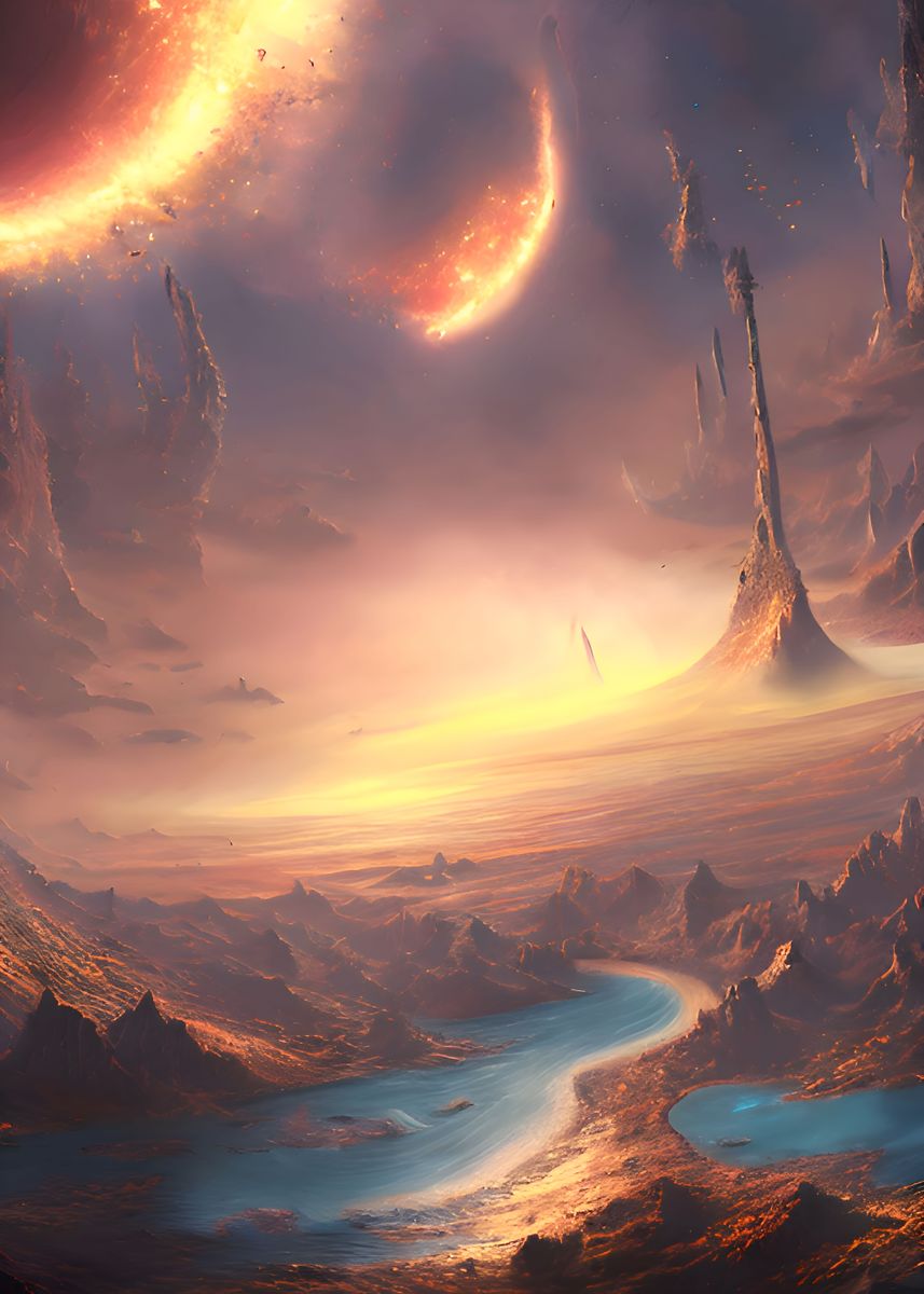 'Planet of the Future' Poster, picture, metal print, paint by ...