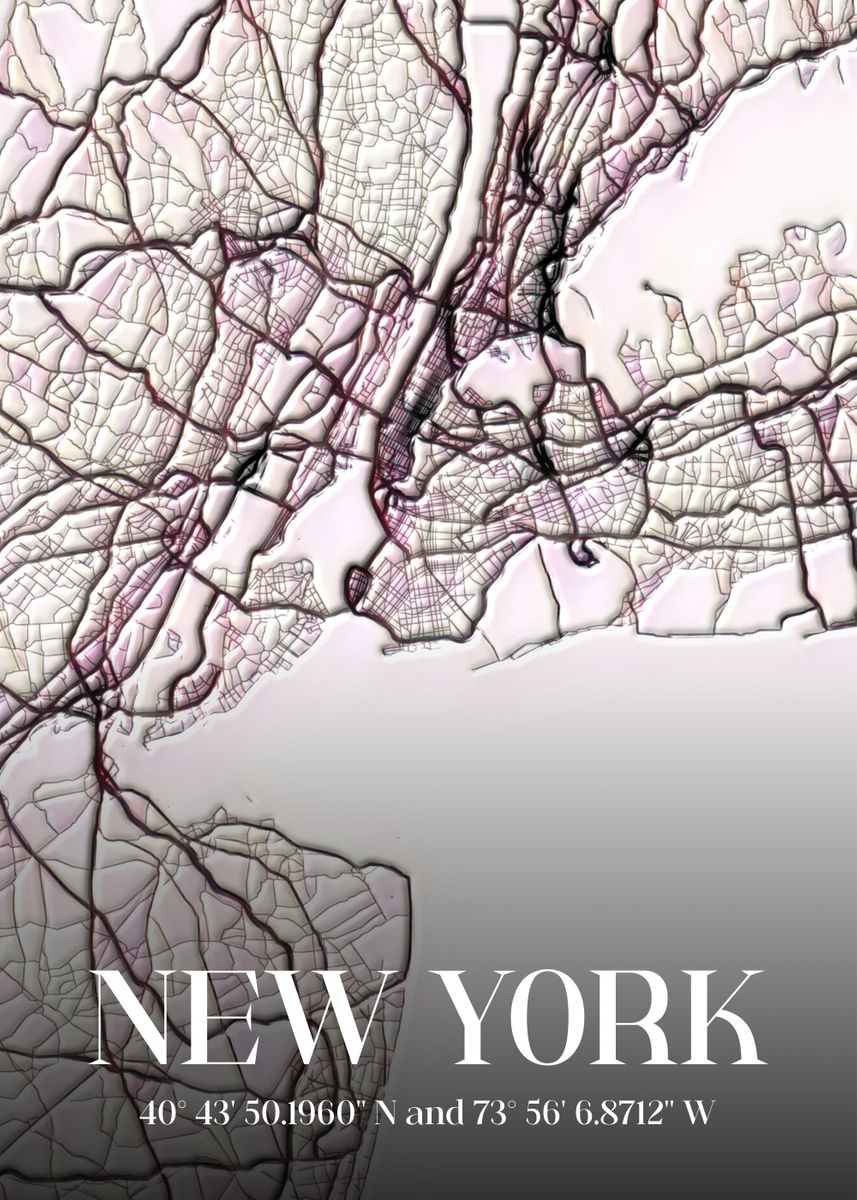 'New York' Poster, picture, metal print, paint by Jon Polly | Displate