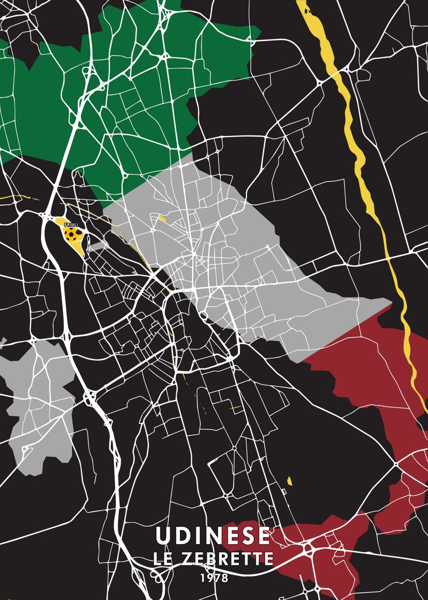 'Udinese Calcio Friuli ' Poster, picture, metal print, paint by Farwell ...