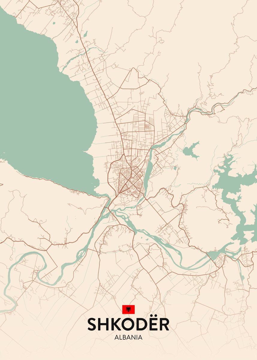 'Shkoder AL' Poster, picture, metal print, paint by IMR Designs | Displate