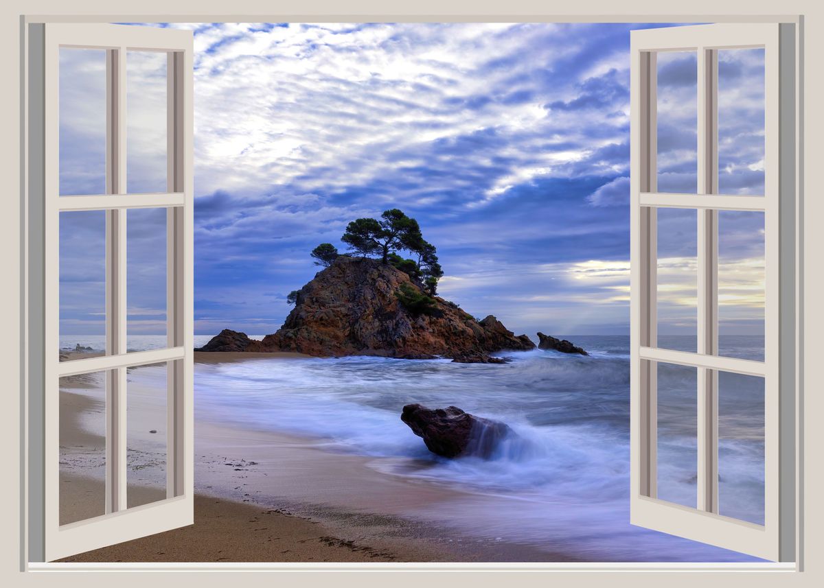 'Window view sea landscape' Poster by Vicen | Displate