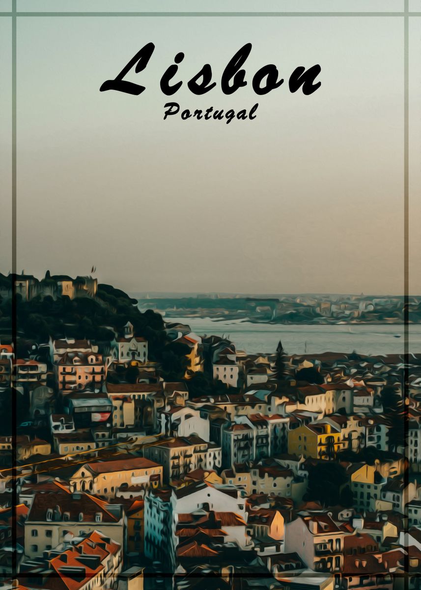 'Lisbon' Poster, picture, metal print, paint by HTomas | Displate