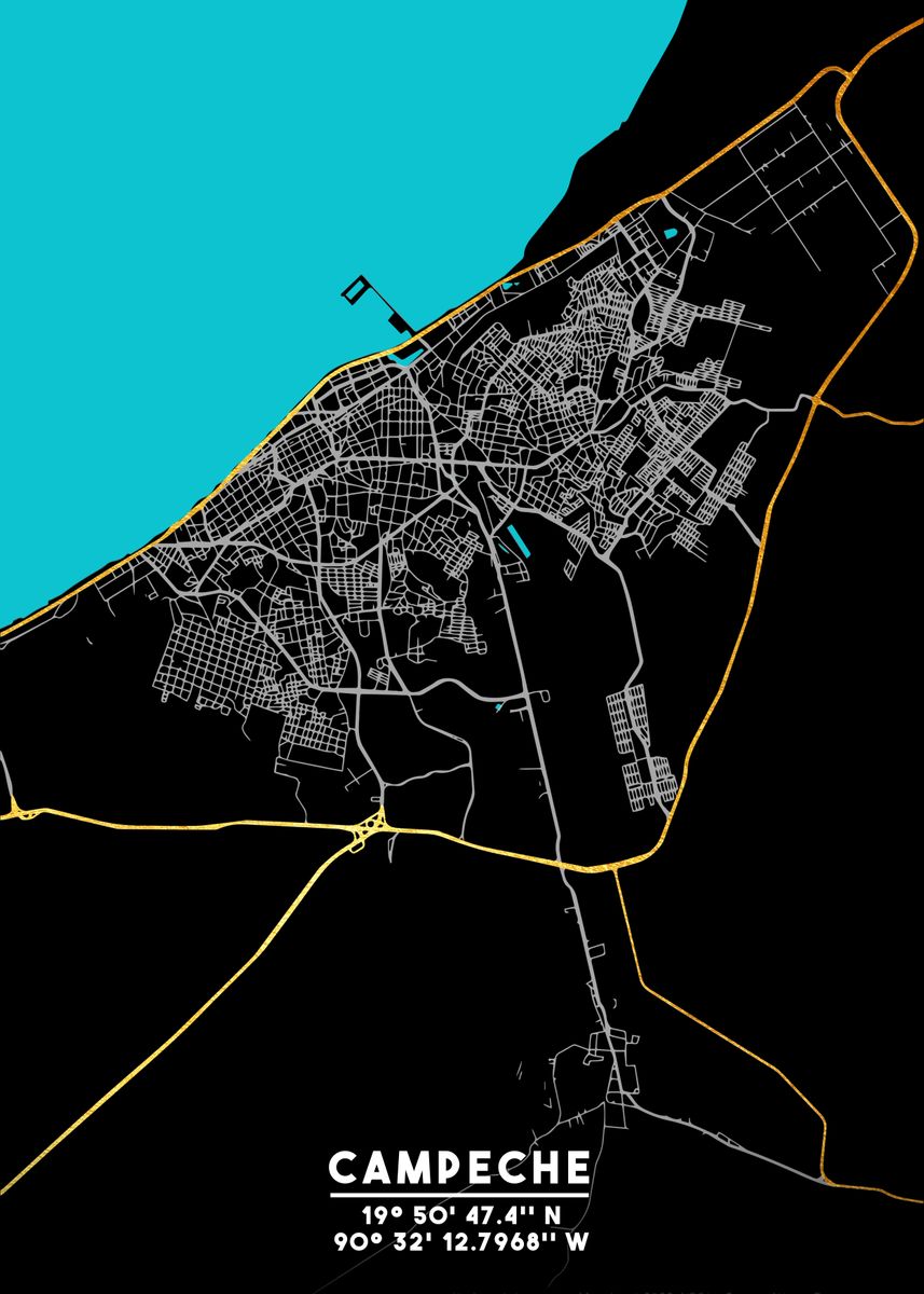 'Campeche Mexico' Poster, picture, metal print, paint by Clayborne Frank | Displate