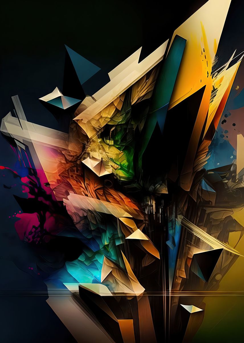 'Modern Digital Abstract' Poster by Brandon Achaibar | Displate