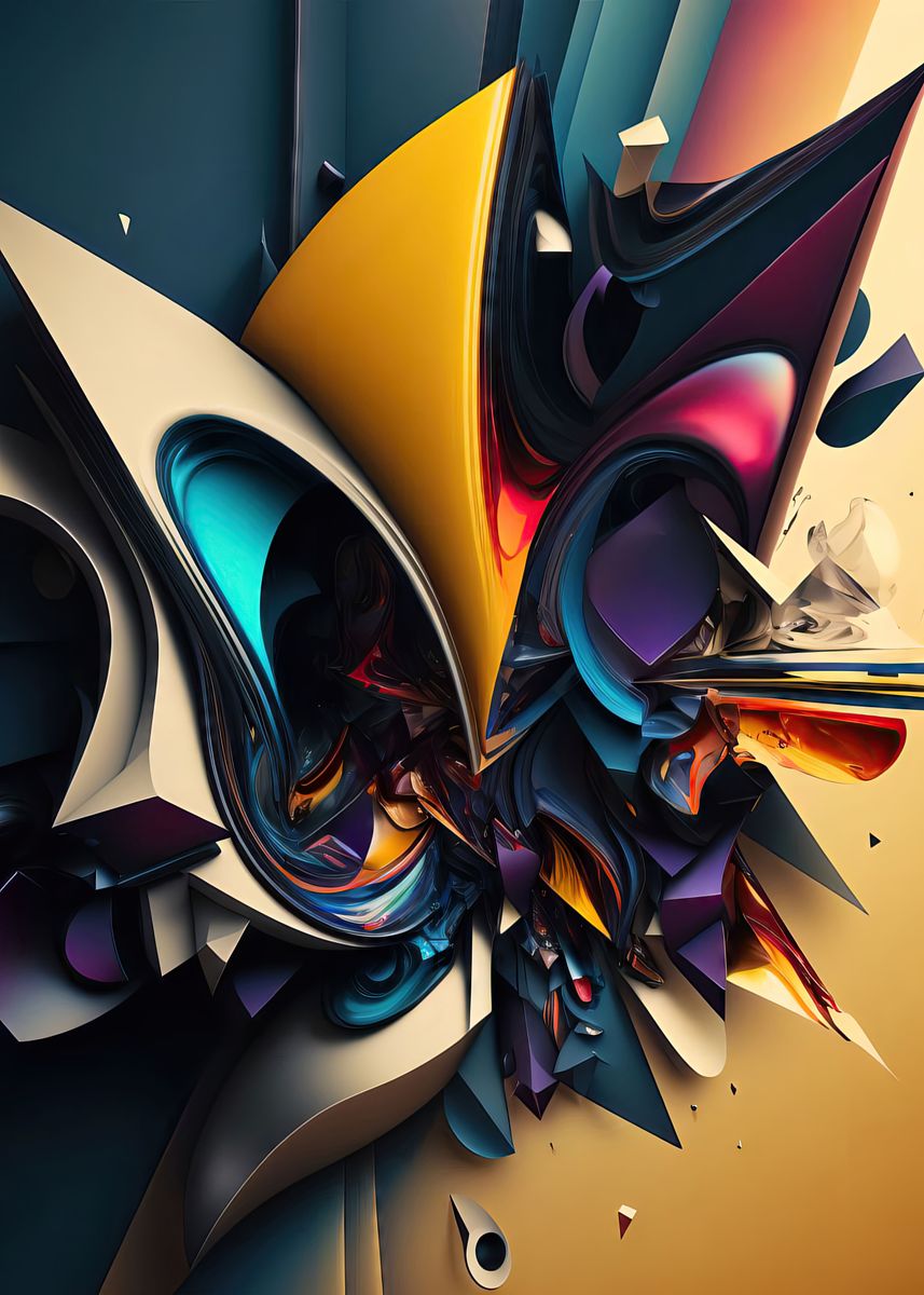 'Modern Digital Abstract' Poster, picture, metal print, paint by ...