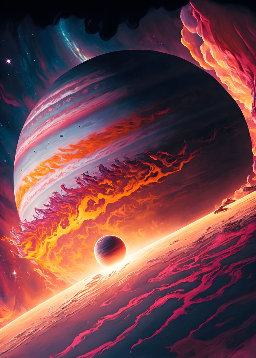 'beautiful galaxy landscape' Poster, picture, metal print, paint by ...