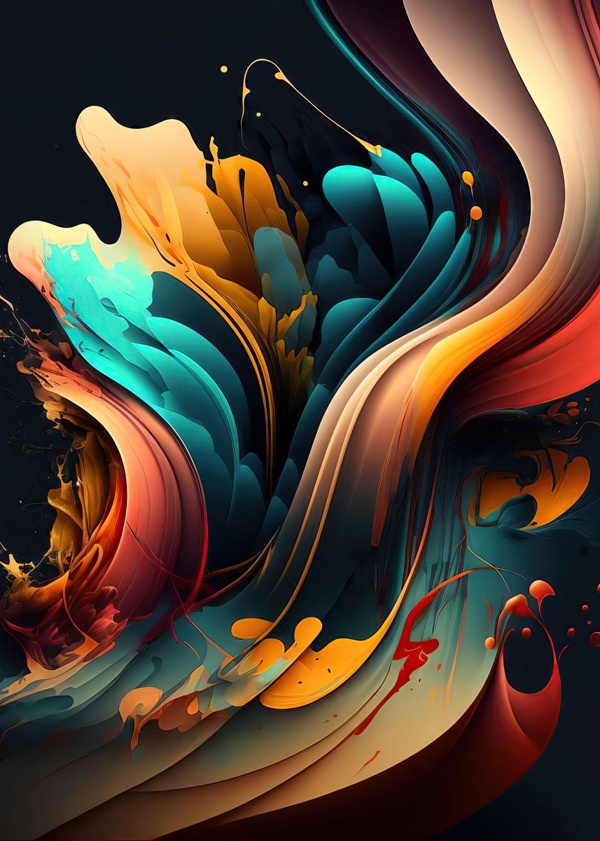 'Modern Digital Abstract' Poster by Brandon Achaibar | Displate