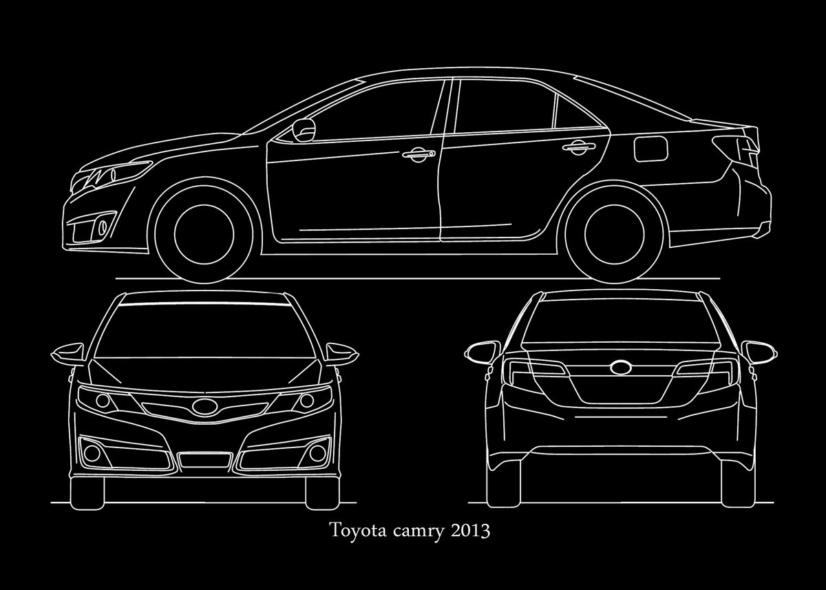 'Toyota camry 2013' Poster by ke ke | Displate