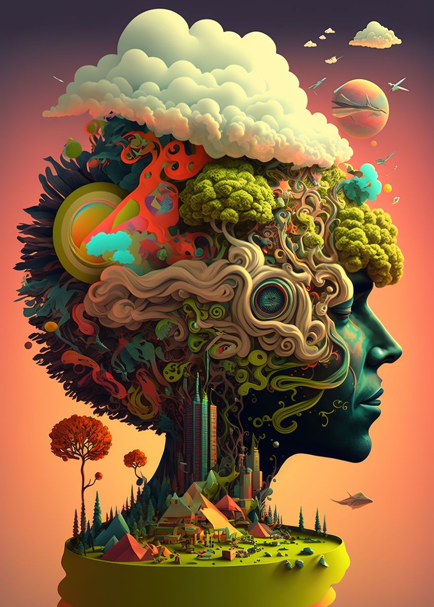 'Busy Mind' Poster, picture, metal print, paint by Morphic Prints ...