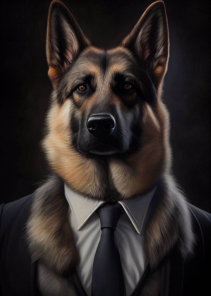Portrait Of Humanoid Anthropomorphic German Shepherd Dog, 49% OFF