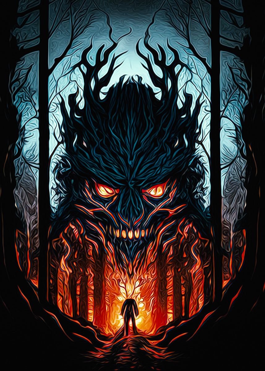 'Devil on forest' Poster, picture, metal print, paint by Hita Ando ...
