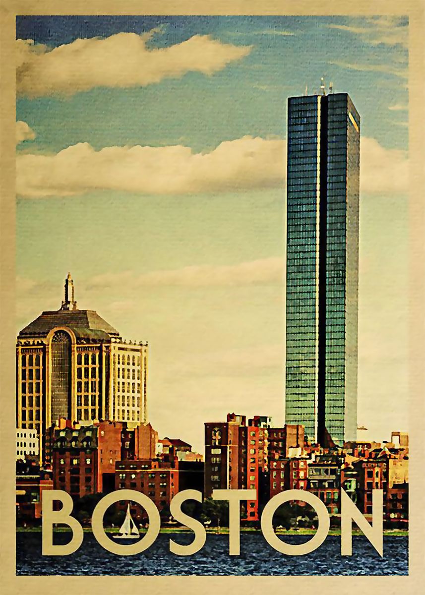 'Travel to Boston' Poster, picture, metal print, paint by Izu | Displate