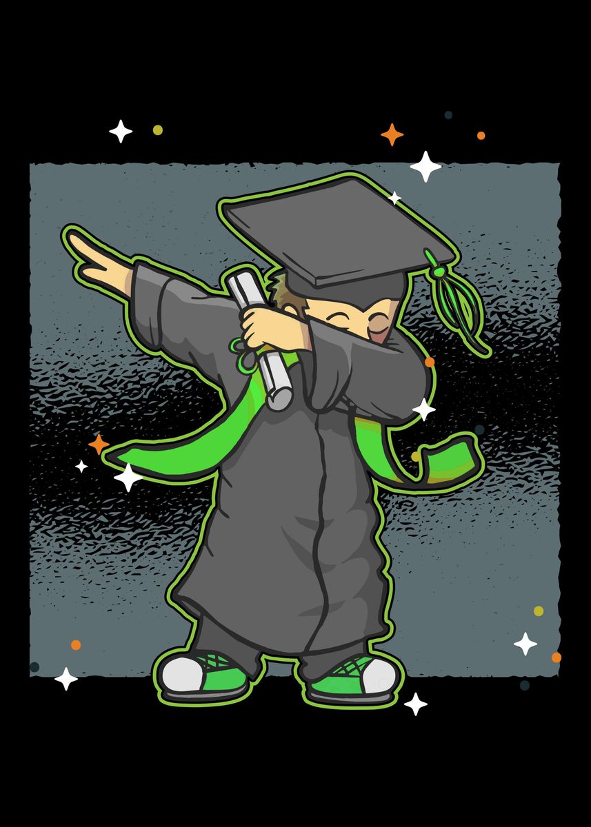 'Graduated Dabbing Student' Poster, picture, metal print, paint by ...