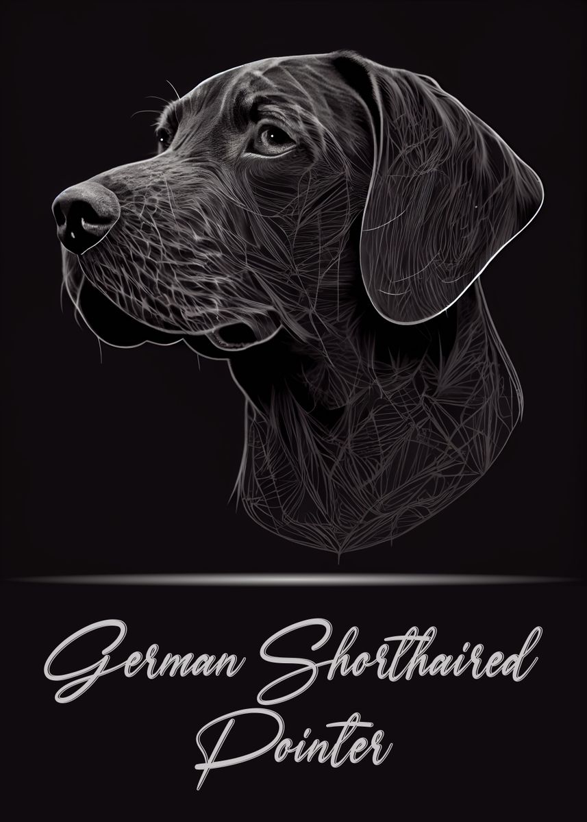 'German Shorthaired Pointer' Poster, picture, metal print, paint by ...