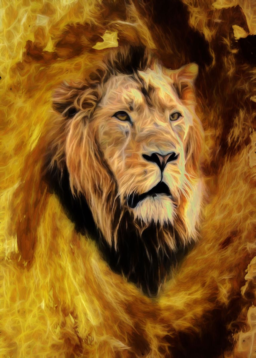 'Abstract lion head' Poster, picture, metal print, paint by Gyula ...