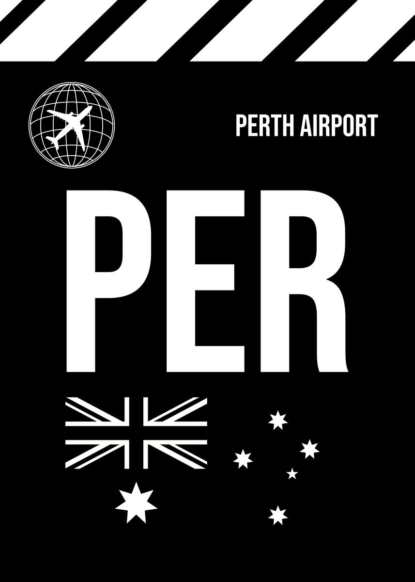 'PER PERTH AUSTRALIA' Poster, picture, metal print, paint by Atomic Chinook | Displate
