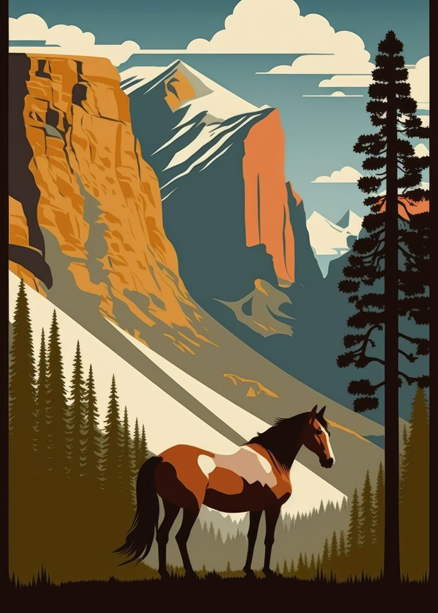 'Horse Art Series Style 6' Poster, picture, metal print, paint by ...