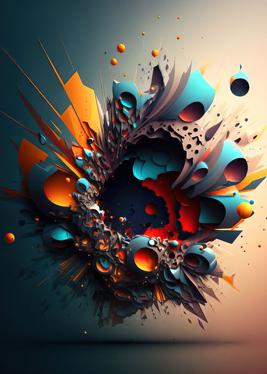 'Modern Digital Abstract' Poster, picture, metal print, paint by ...