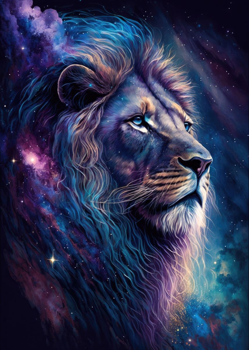 'Lion Art Series Style 7' Poster, picture, metal print, paint by ...