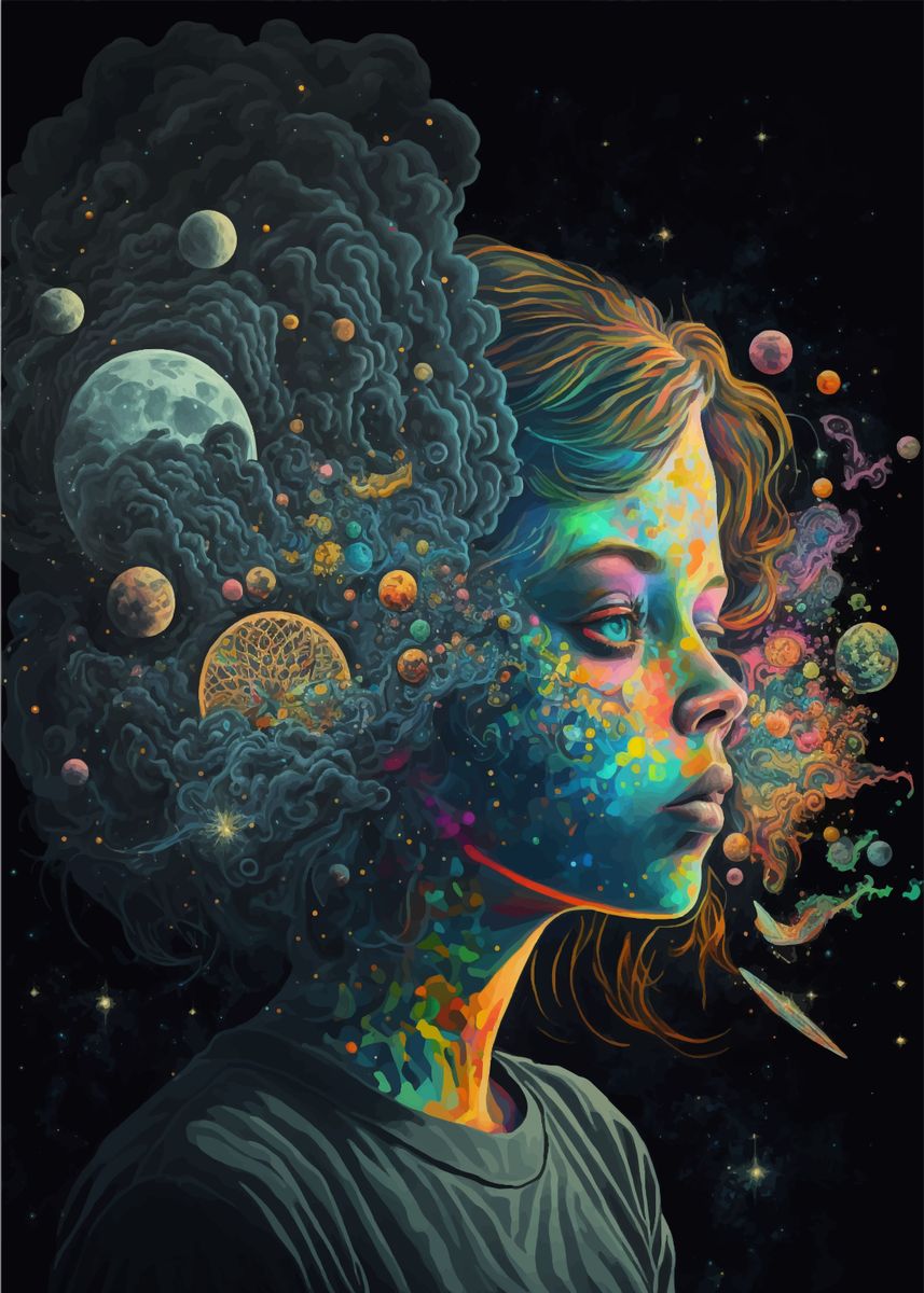 'Cosmic High' Poster, picture, metal print, paint by BnWDesigner | Displate