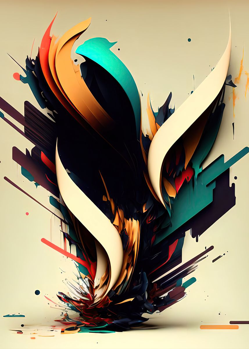'Modern Digital Abstract' Poster, picture, metal print, paint by ...