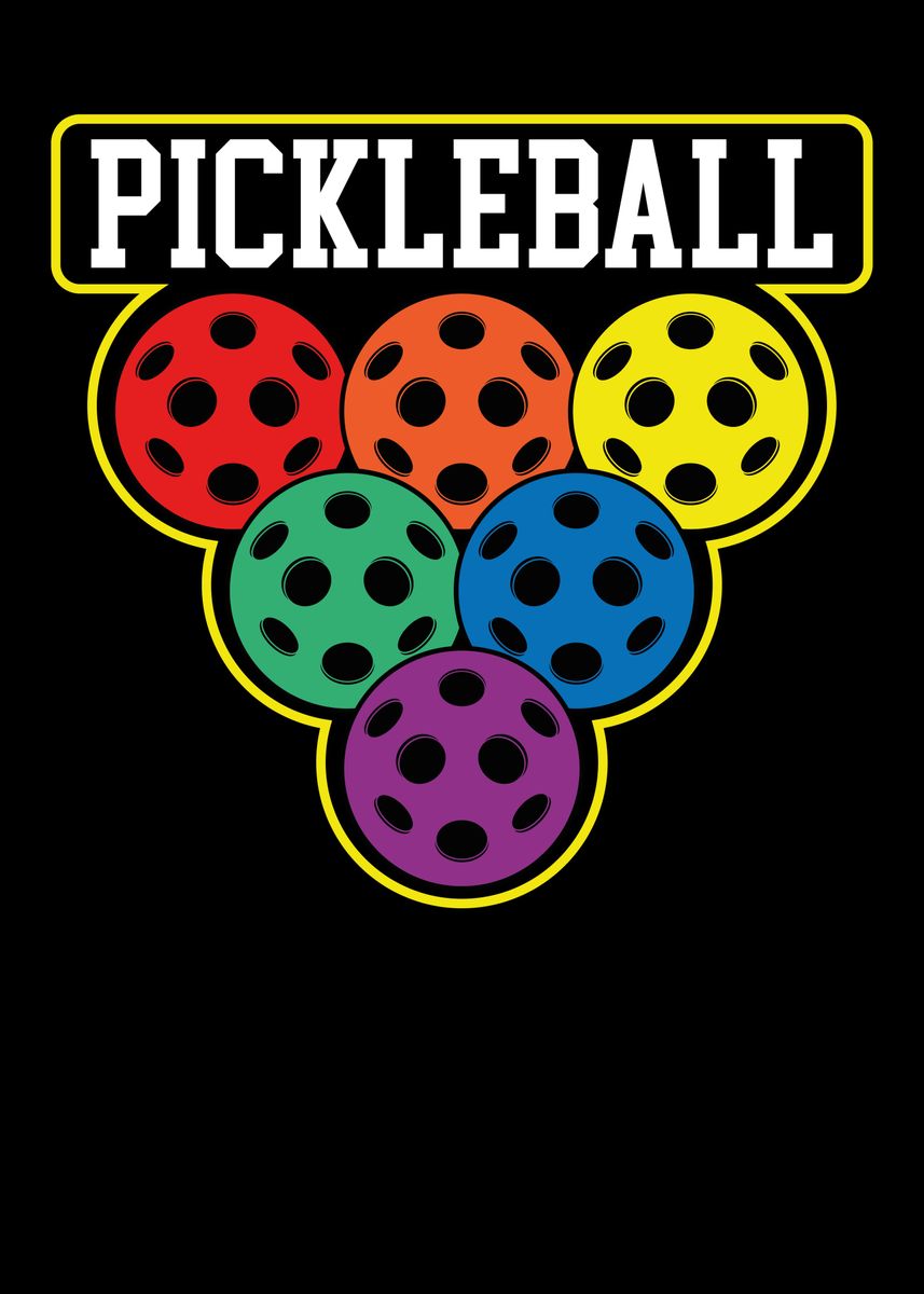 'Colorful pickleball balls' Poster, picture, metal print, paint by BeMi ...