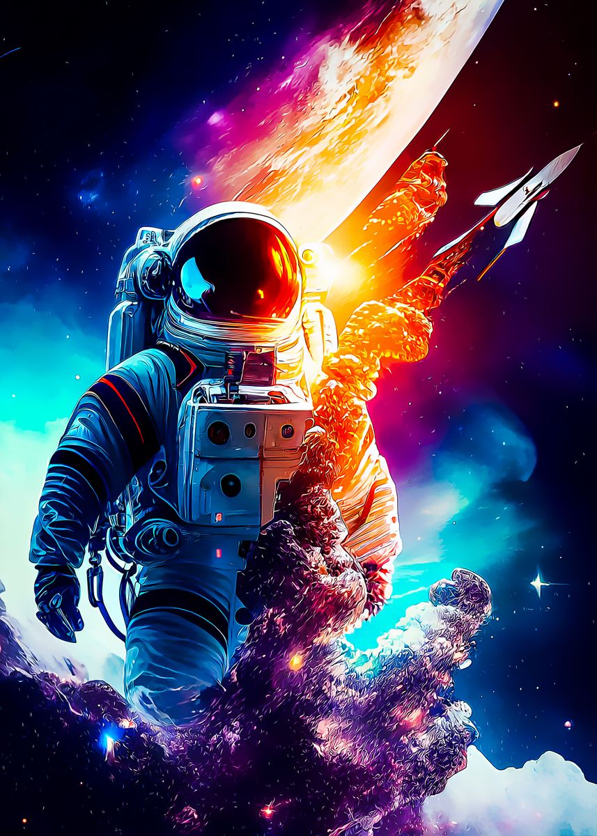 'Astronaut' Poster, picture, metal print, paint by Kwong Han | Displate