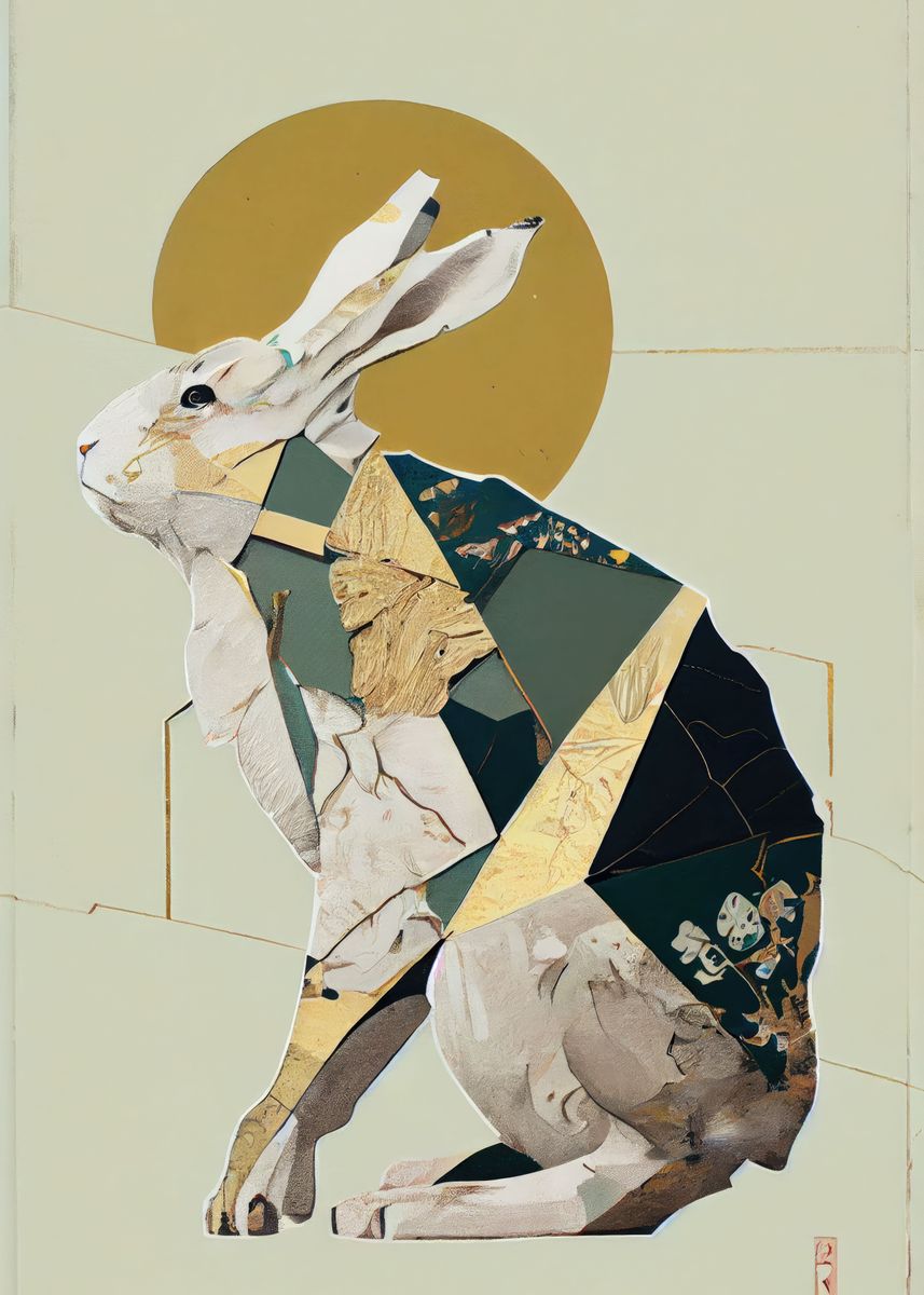 'Elegant abstract Rabbit 1' Poster, picture, metal print, paint by ...