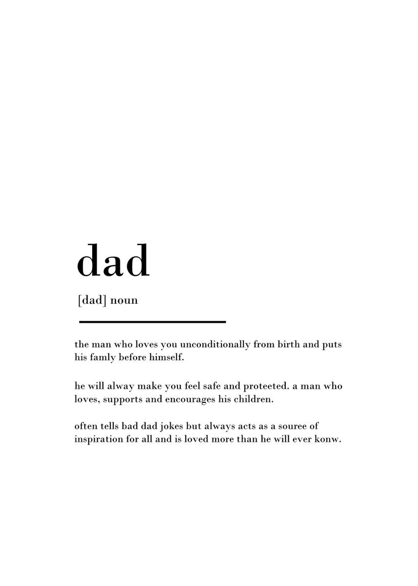 'dad definition' Poster, picture, metal print, paint by Muerller ...