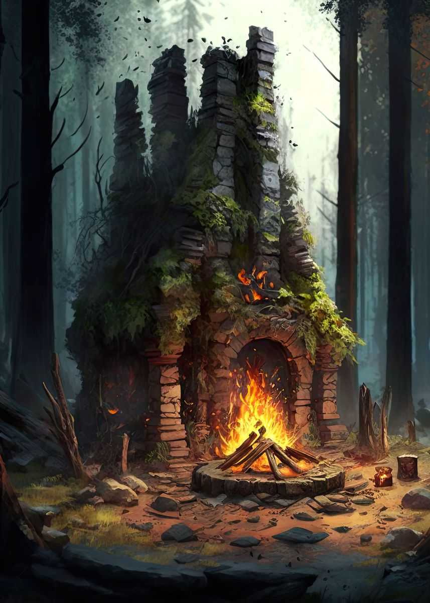 'Bonfire' Poster, picture, metal print, paint by Anamitra | Displate