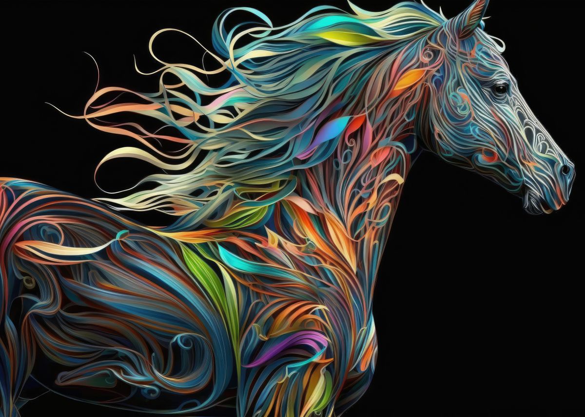 'Horse Art Series Style 5' Poster by murtzart | Displate