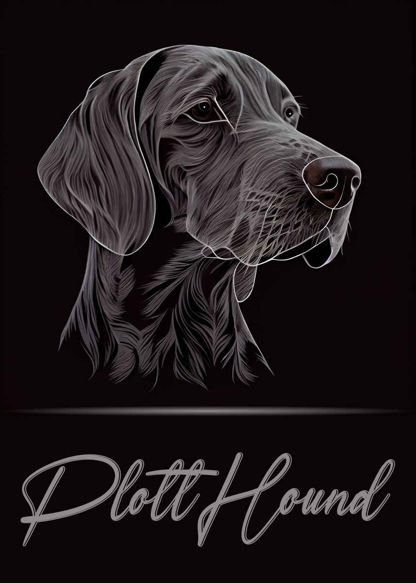 'Elegant Plott Hound' Poster, picture, metal print, paint by Artistic Paradigms | Displate