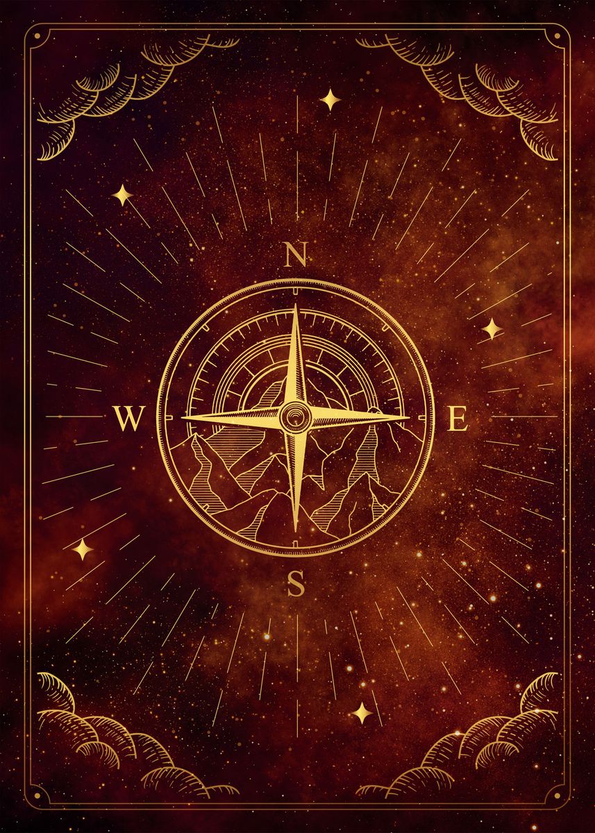 'Tarot the compass 2' Poster, picture, metal print, paint by Michael ...