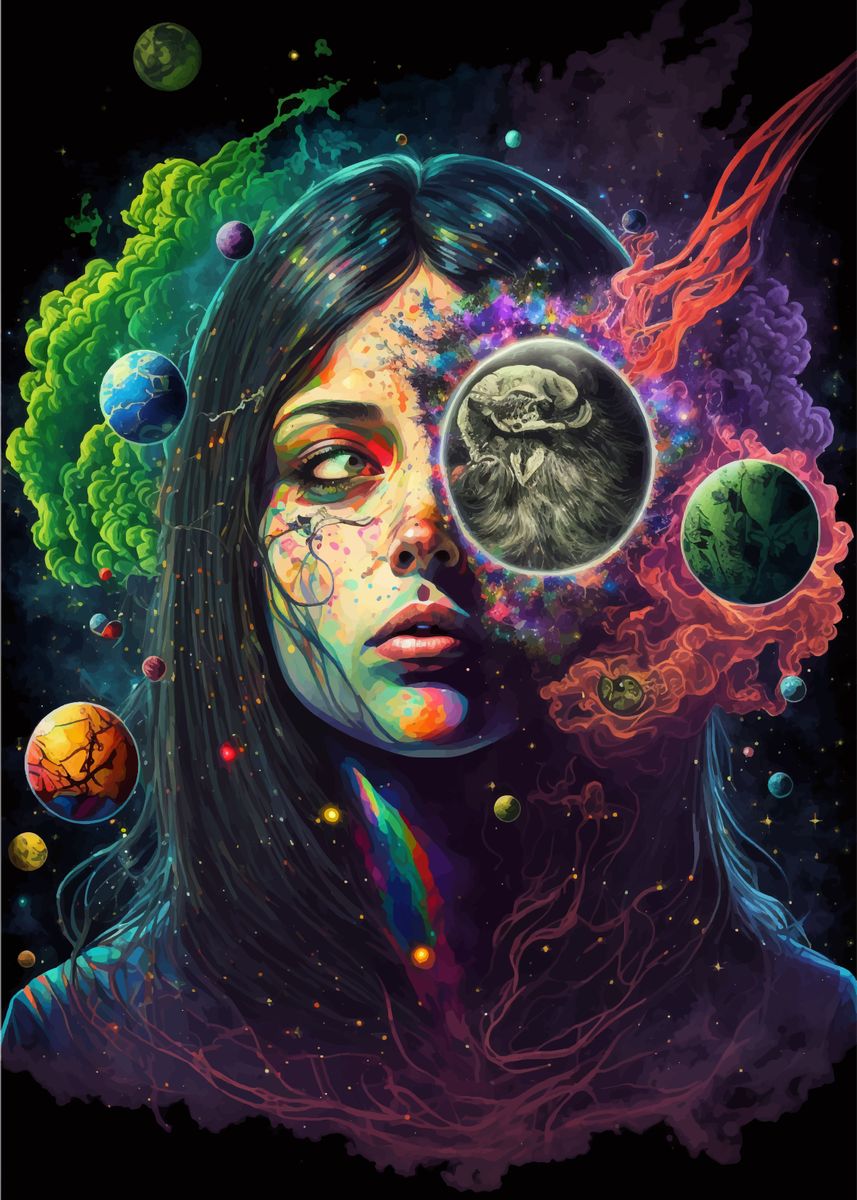 'Cosmic High' Poster, picture, metal print, paint by BnWDesigner | Displate
