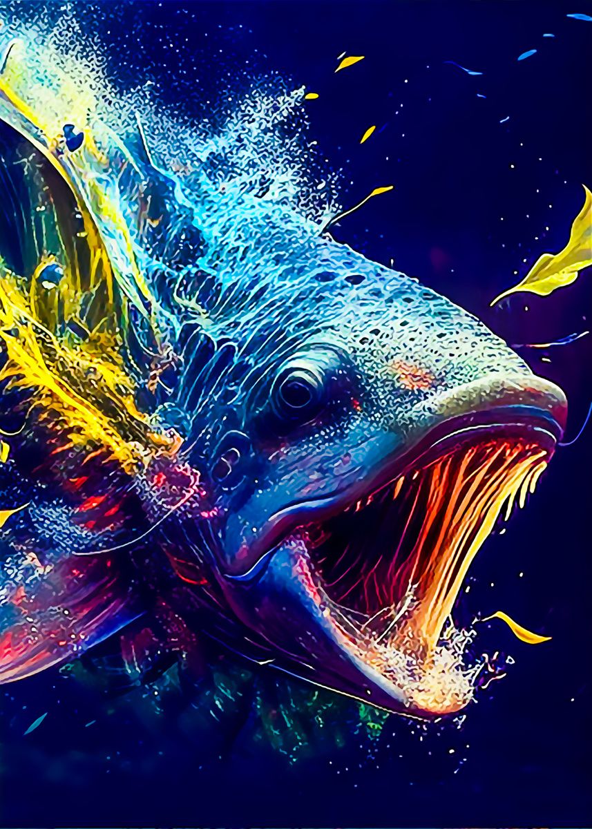 'Fish' Poster, picture, metal print, paint by hnamz gry | Displate
