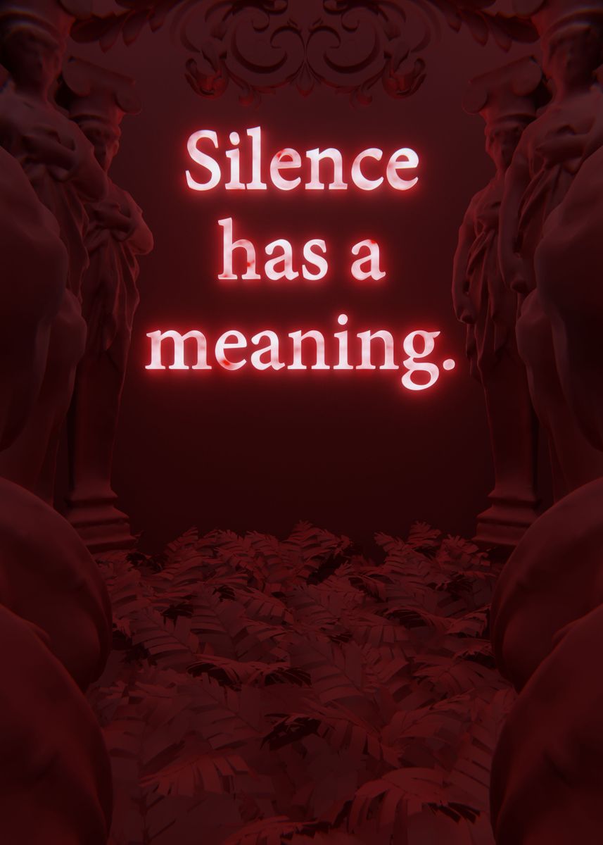 'Silence Red 3D Quote' Poster, picture, metal print, paint by Irawan ...
