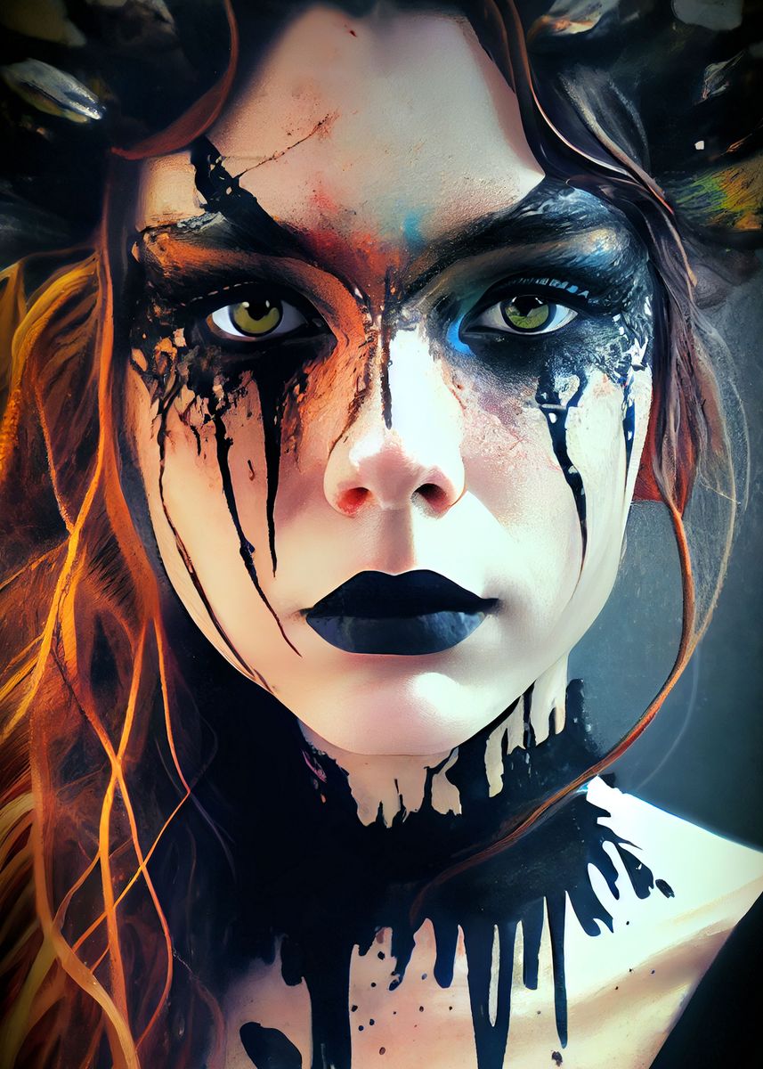 'Portrait of a Goth Queen' Poster, picture, metal print, paint by uBeeU ...