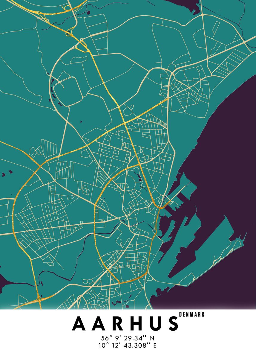 'Aarhus Denmark' Poster by Yates Madeline | Displate