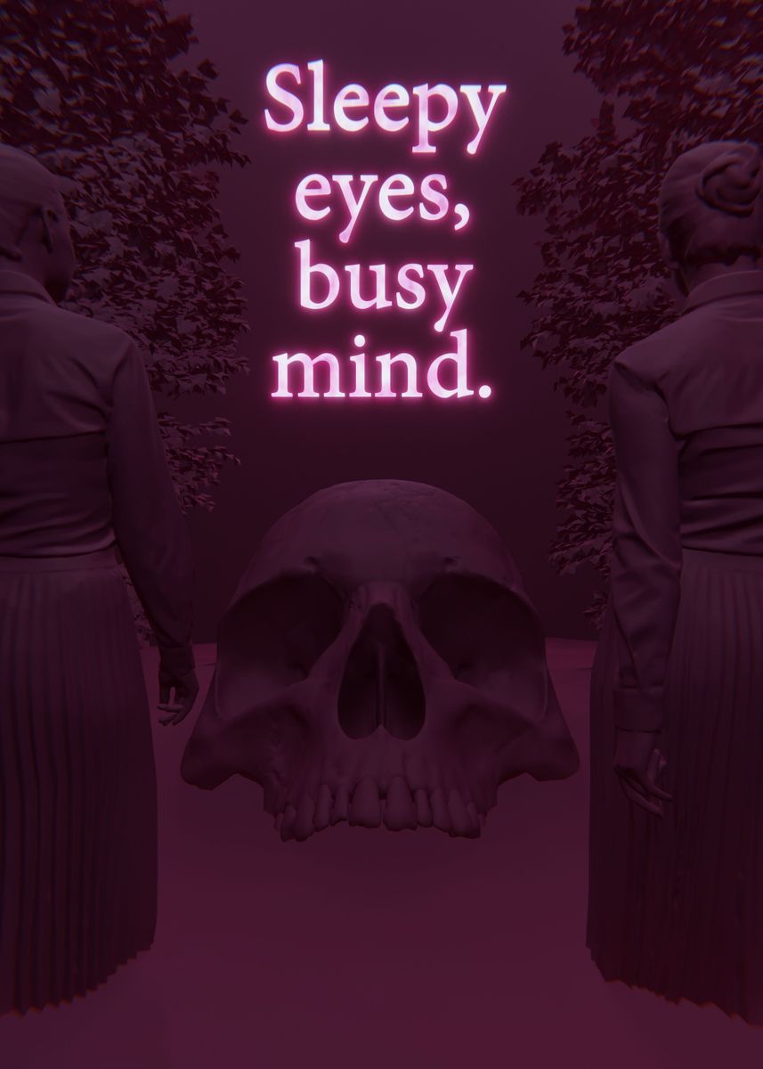 'Sleepy Pink 3D Quote ' Poster, picture, metal print, paint by Irawan ...
